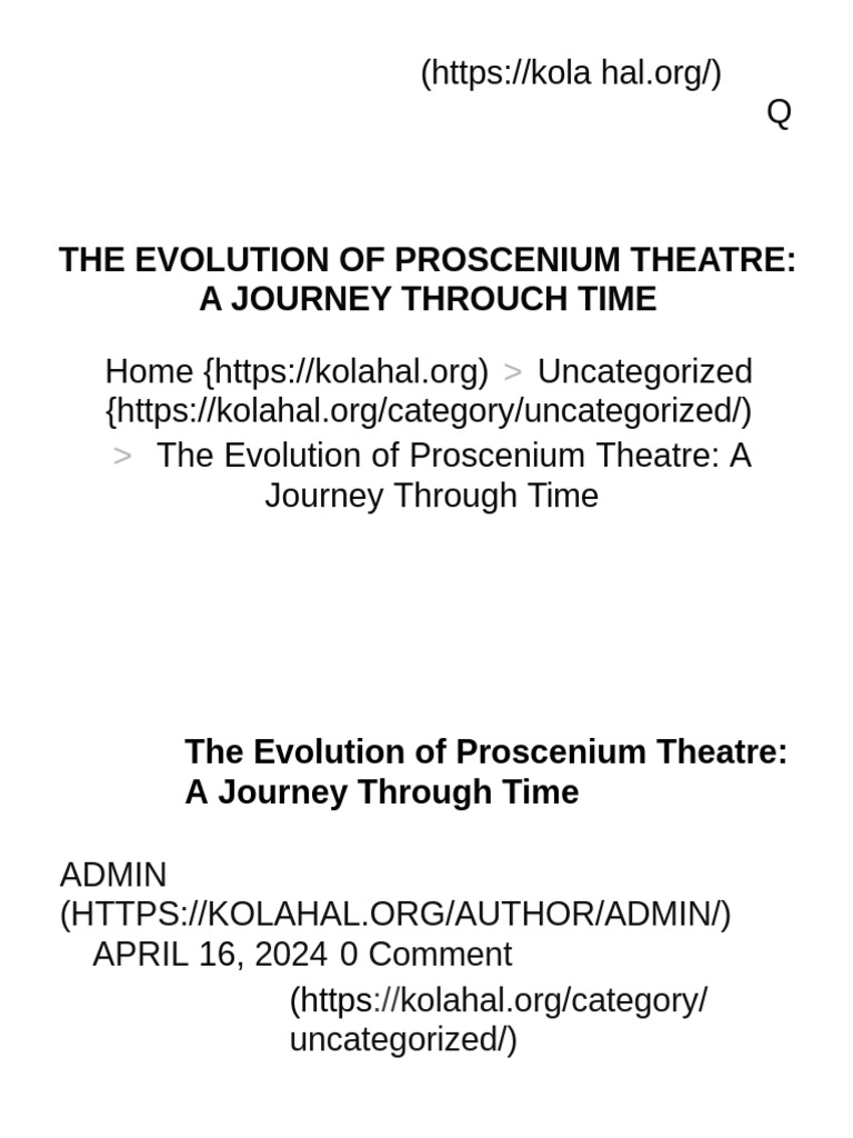 The Evolution of Proscenium Theatre | PDF | Theatre | Baroque