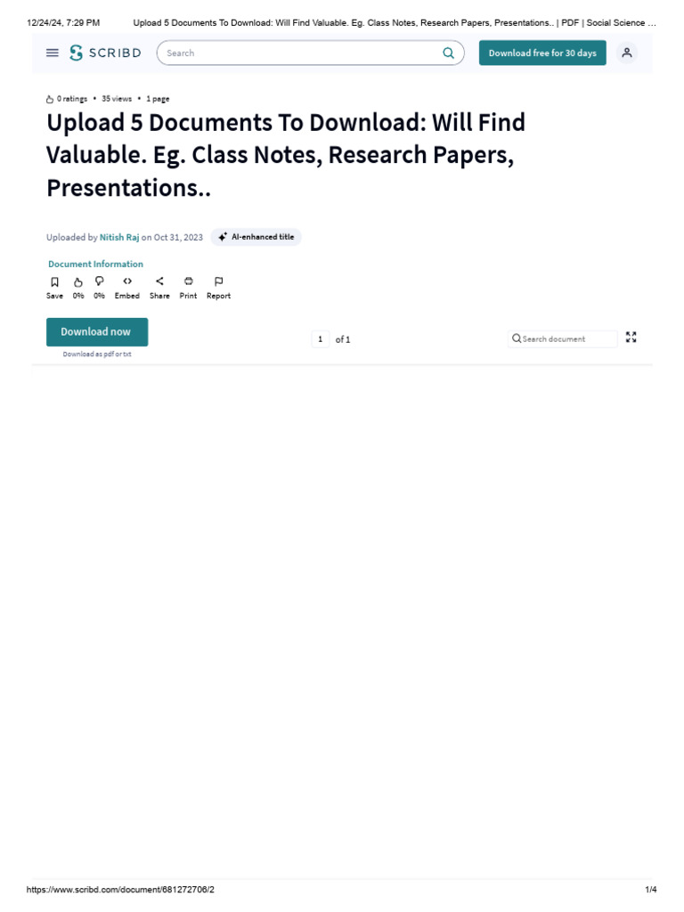 Upload 5 Documents | PDF | Scribd | World Wide Web