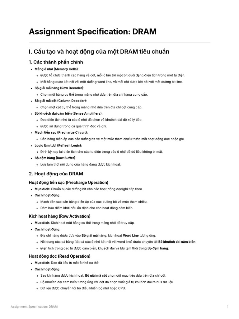 Assignment_Specification_DRAM | PDF