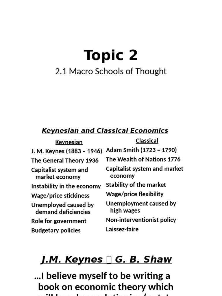 Historyand Macro Schoolsof Thought | PDF