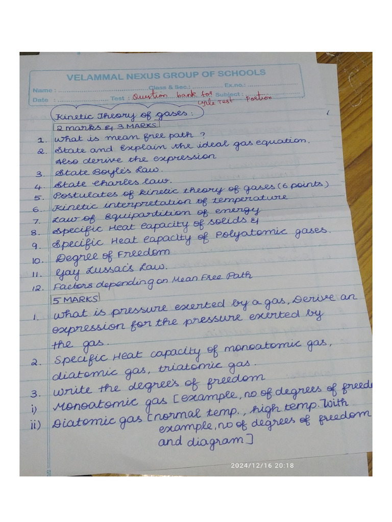 Physics Cycle Test 2 Revision | PDF