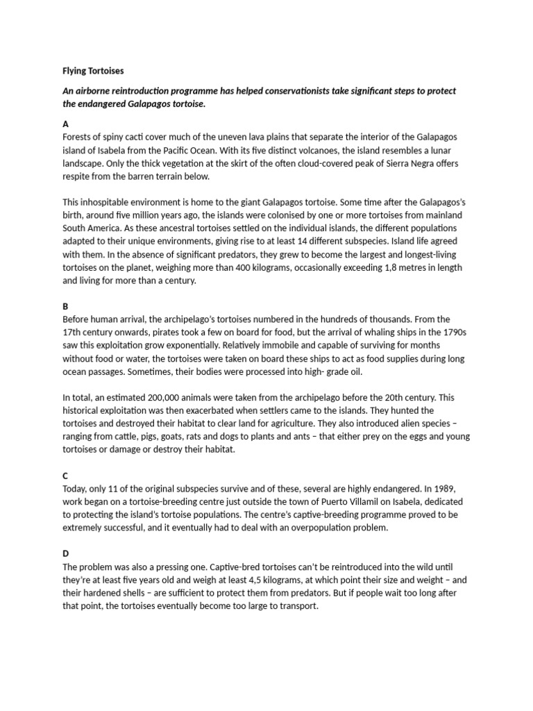 Flying Tortoises | PDF | Galápagos Islands