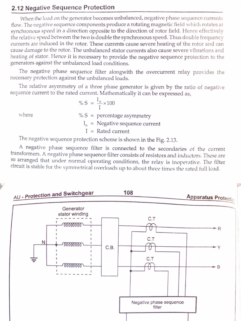 Negative Phase Sequence Protection for Generators | PDF | Electric ...