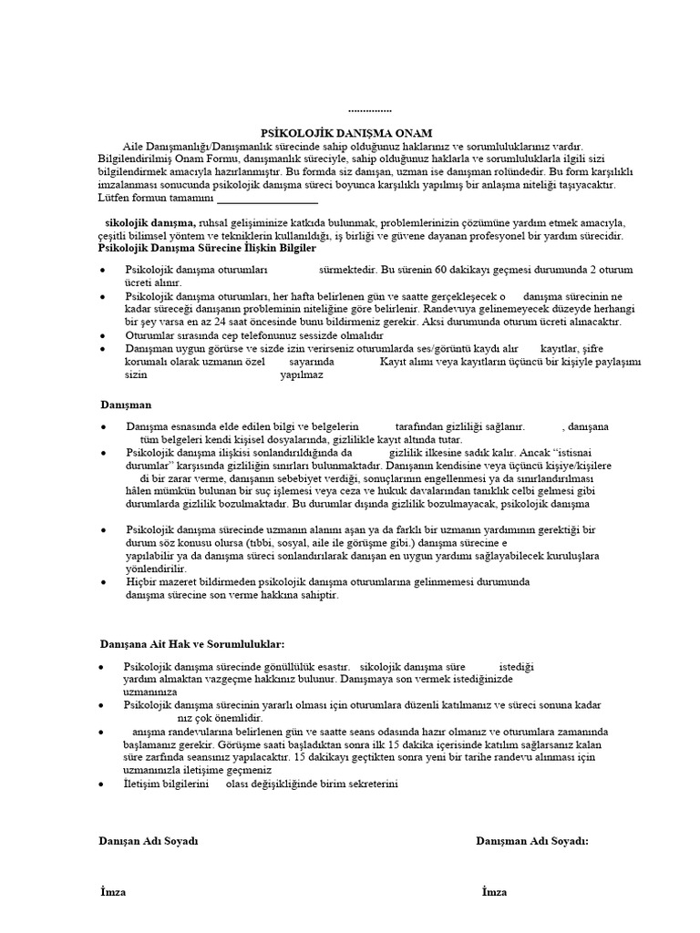 Örnek Onam Formu | PDF