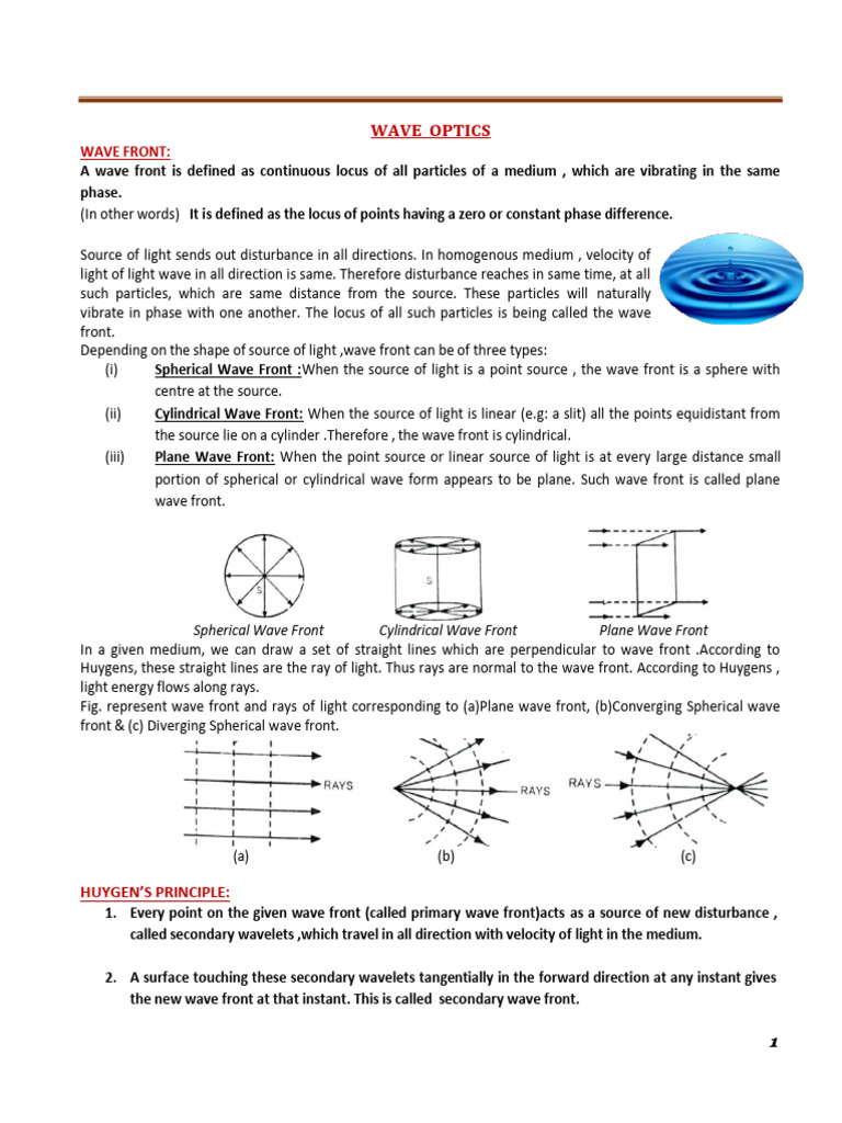 WAVE OPTICS | PDF | Waves | Optics