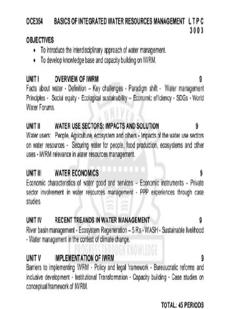 7th-OCE354-Basics of Integrated Water Resources Management | PDF