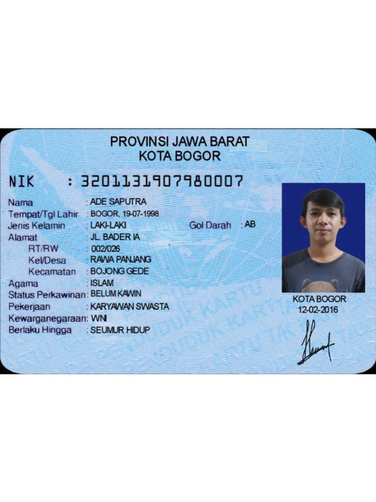 Dokumen KTP ADE - SAPUTRA | PDF