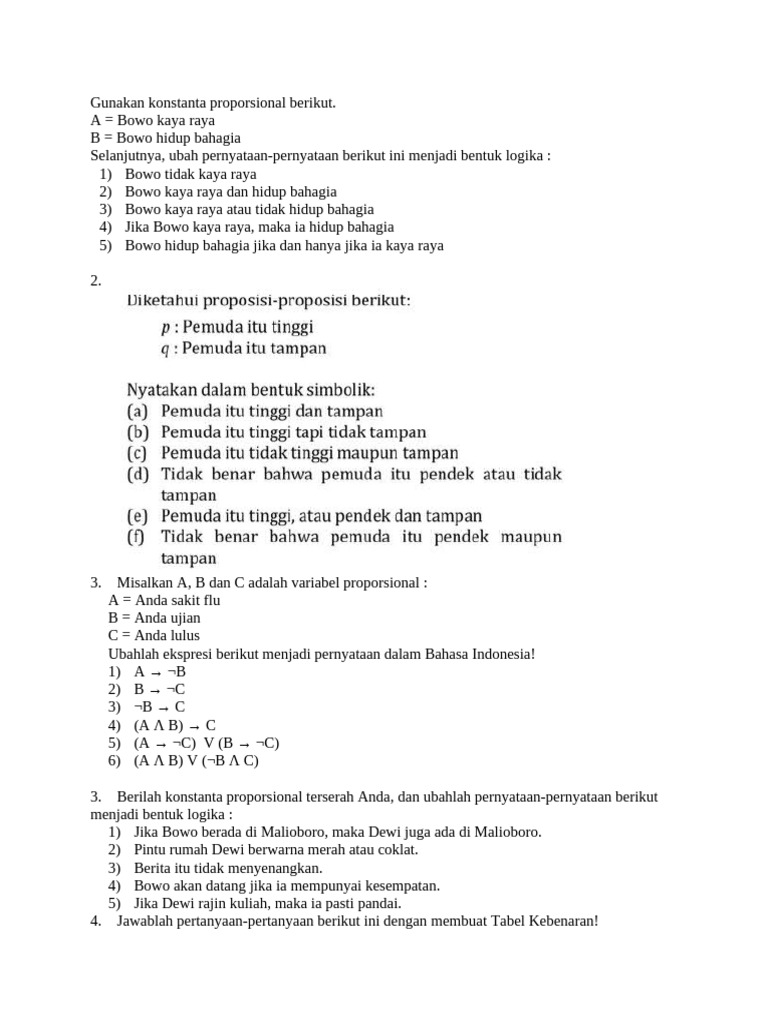 Soal Logika Informatika Kelas 10 | PDF