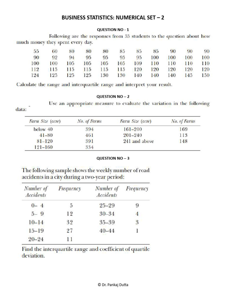 Numericals Set 2 | PDF