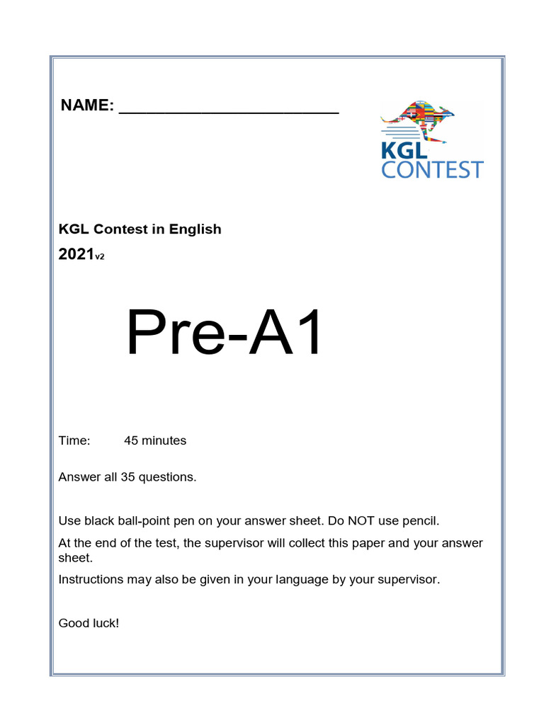 Pre-A1 stage 1_2021 | PDF