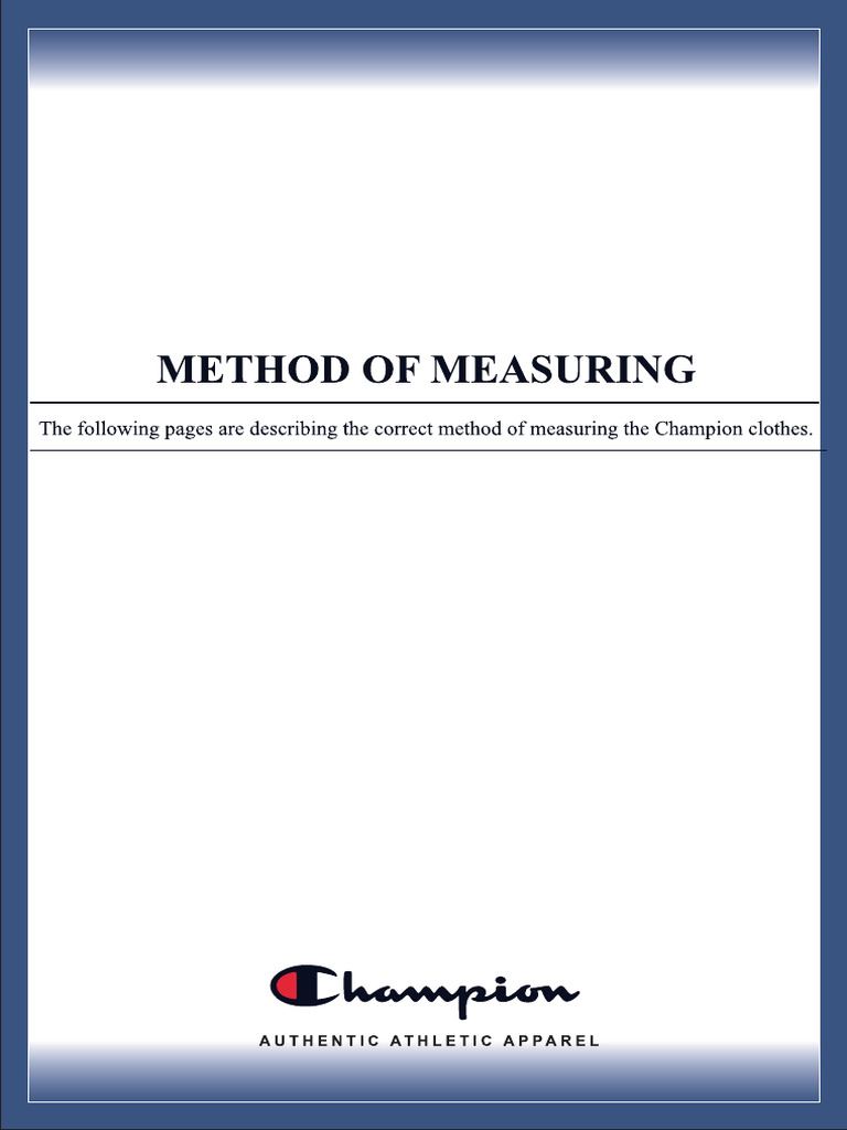 HOW TO MEASURE Champion | PDF
