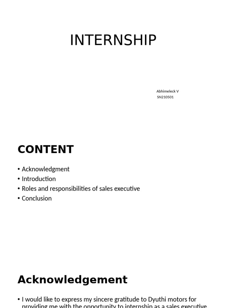 Internship Ppt | PDF