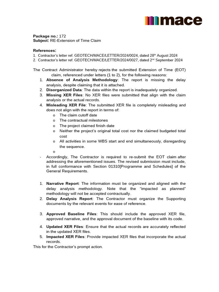 Technical Rejection of EOT | PDF