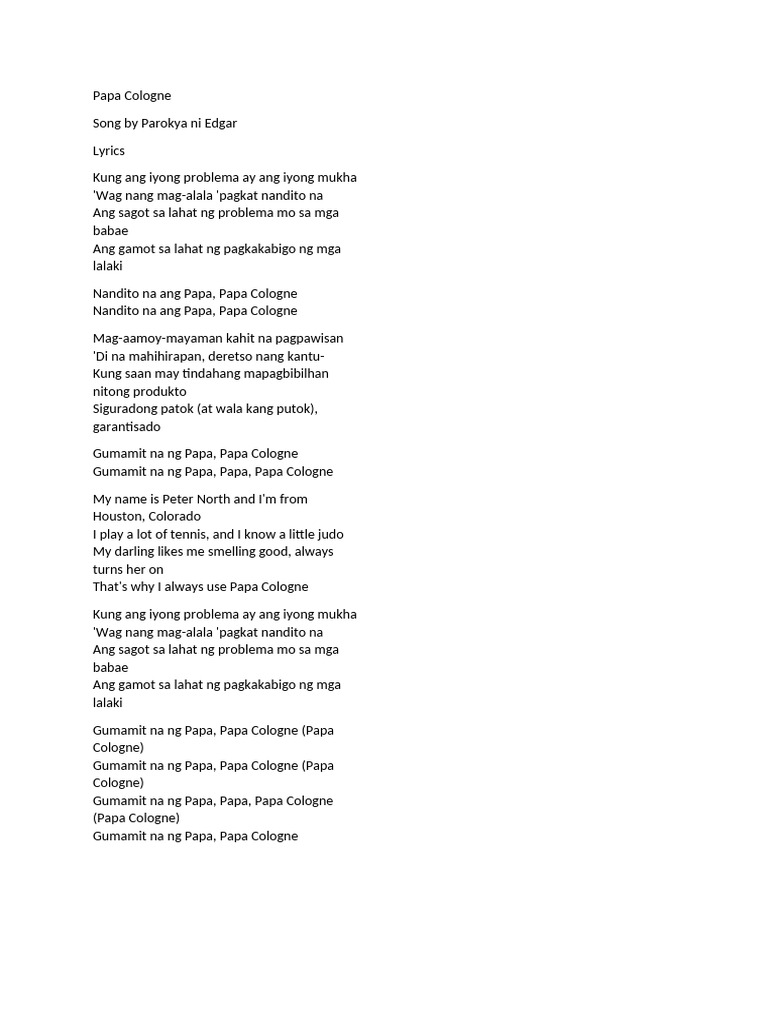 Papa Cologne | PDF