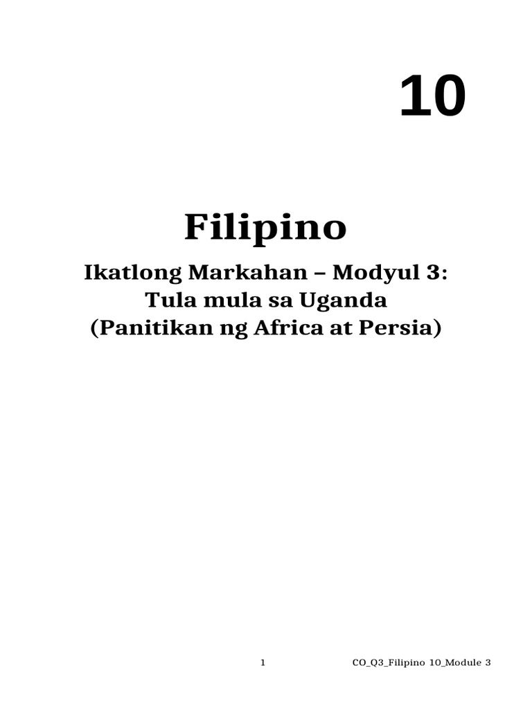 Fil10 Q3 Modyul2 | PDF