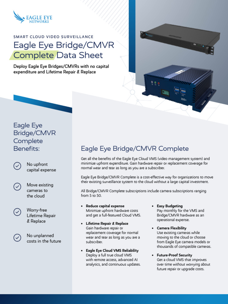 Eagle Eye Bridge CMVR Data Sheet 20240223 | PDF | Subscription Business ...