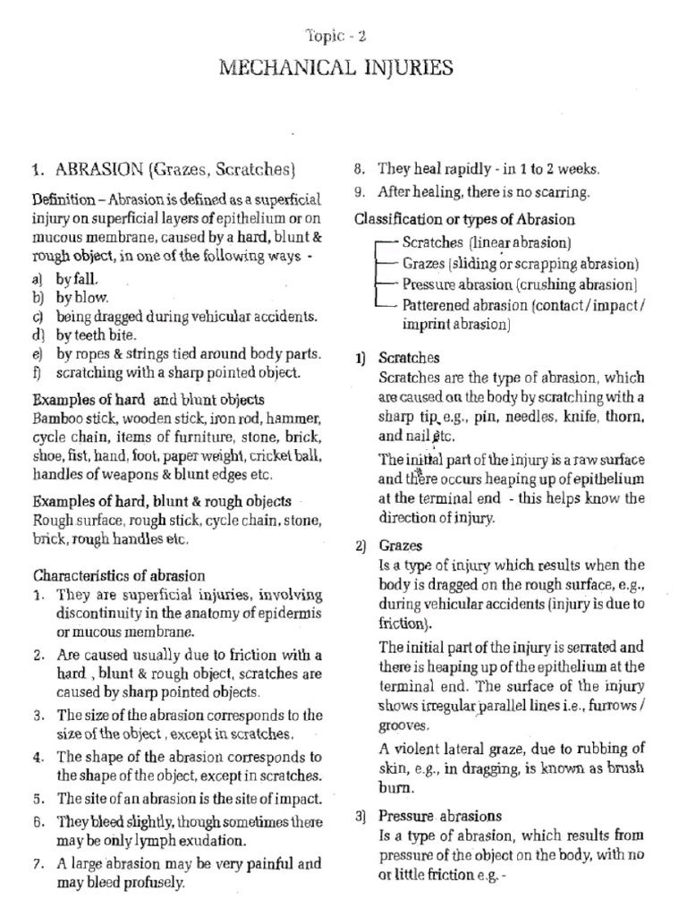 Mechanical Injury | PDF