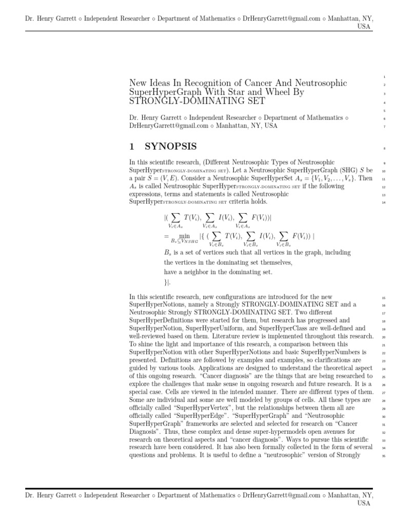 New Ideas in Recognition of Cancer and Neutrosophic SuperHyperGraph With Star and Wheel by ...