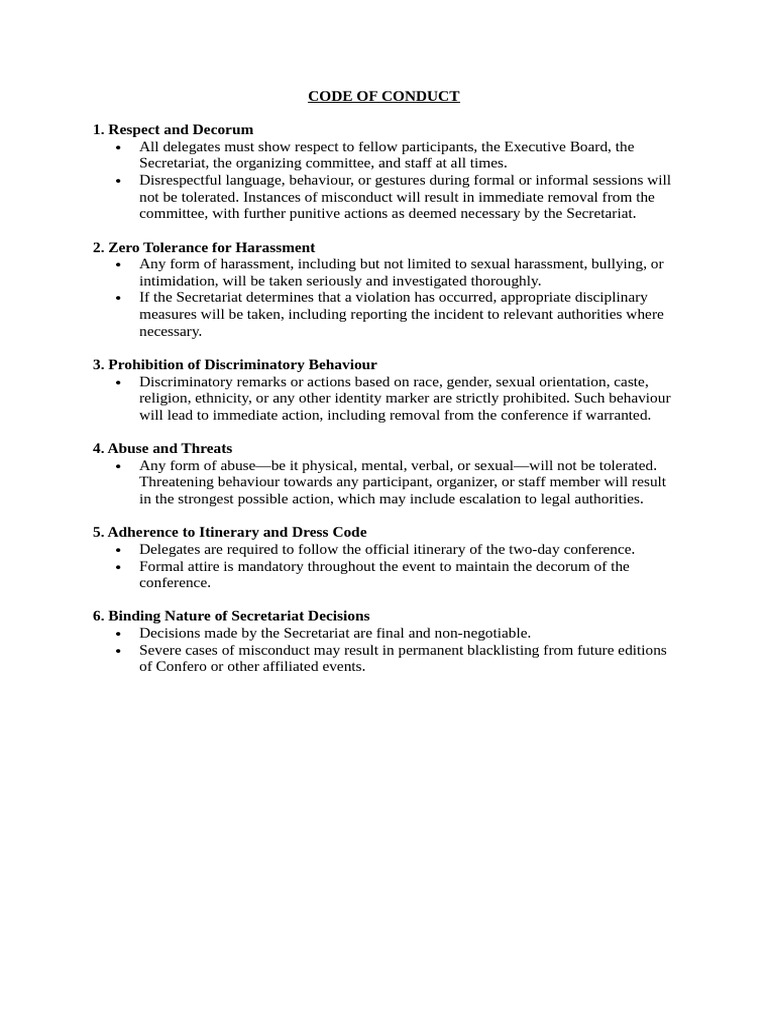 Code of Conduct | PDF