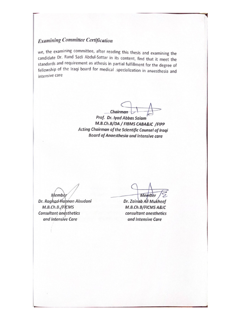 Examining Committee Certification | PDF