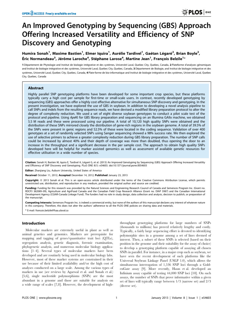 An Improved GBS Approach | PDF | Single Nucleotide Polymorphism | Dna ... An Improved GBS Approach | PDF | Single Nucleotide Polymorphism | Dna ...