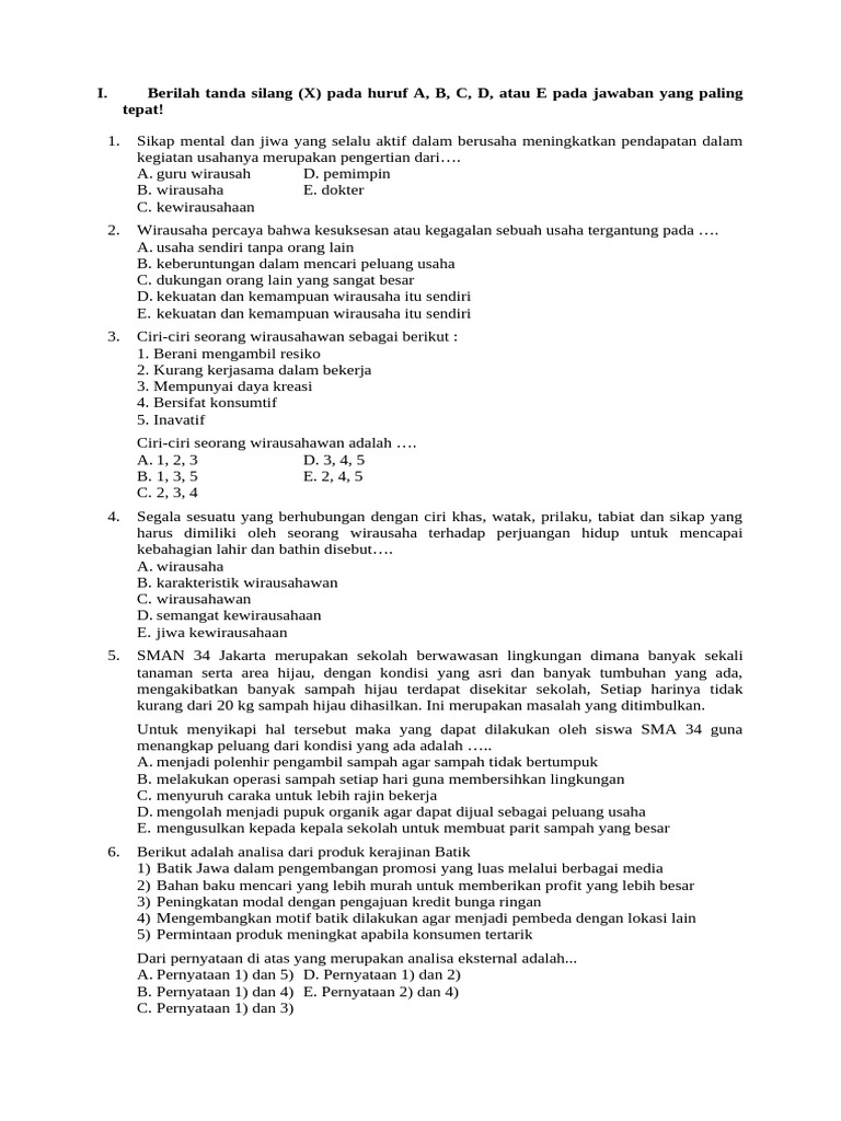 Soal Psaj Pkwu | PDF