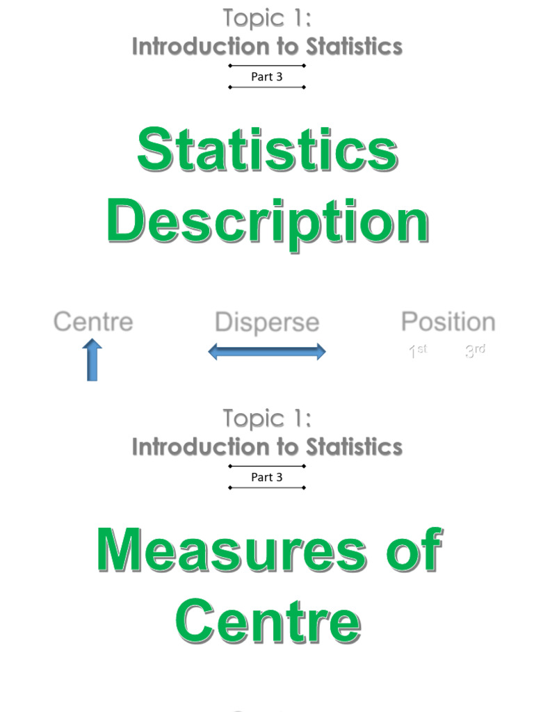 Intro to Statistics: Central Tendency | PDF | Arithmetic Mean | Variance