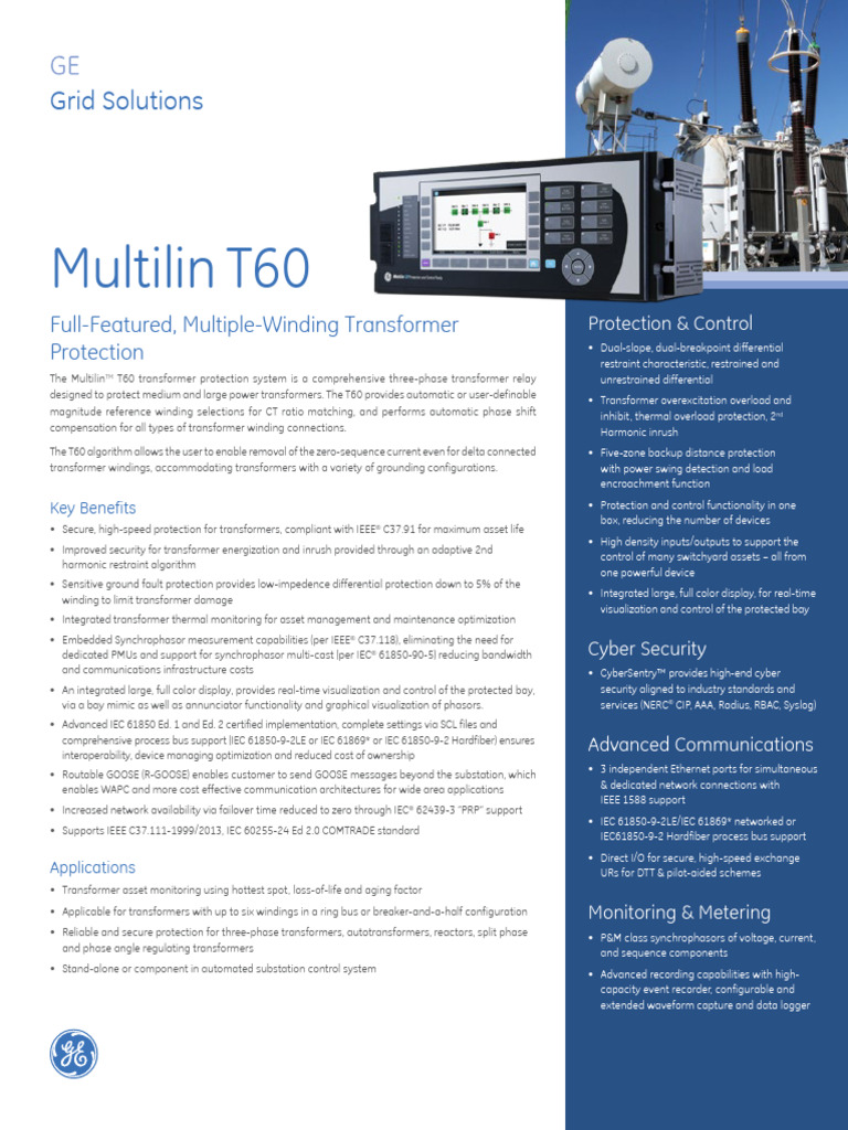 Multilin UR T60 - 15 05 2020 | PDF | Transformer | Amplifier