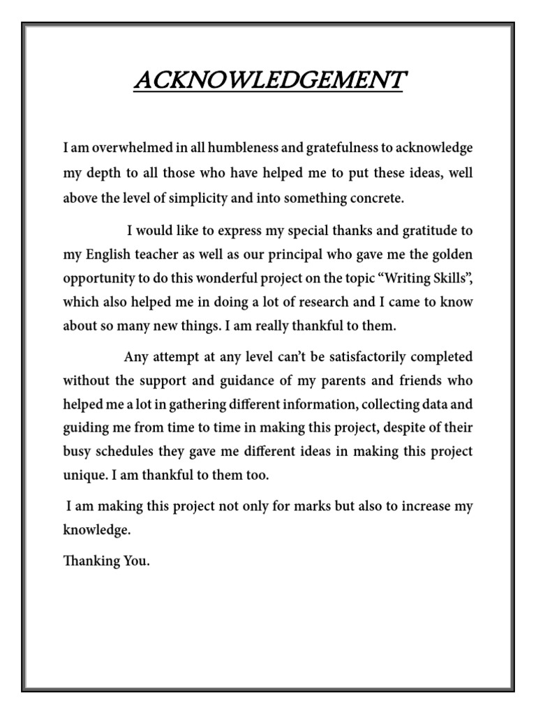 ACKNOWLEDGEMENT | PDF