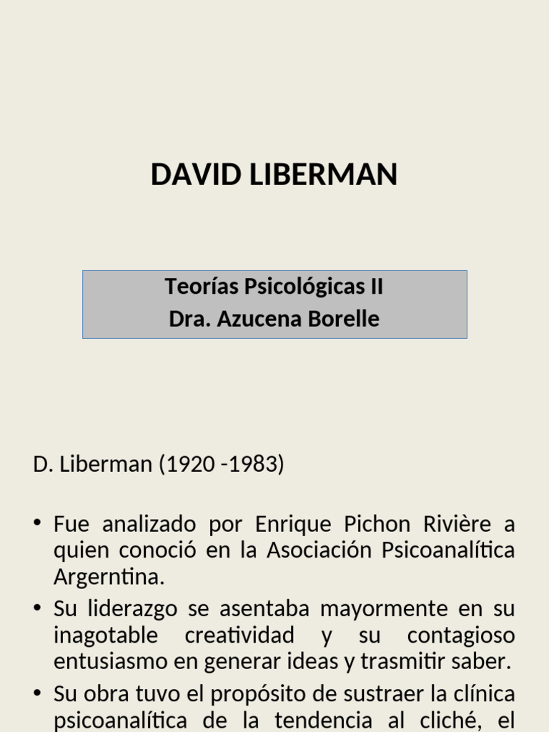 Teorías Psicoanalíticas de Liberman | PDF | Psicoanálisis | Semiótica