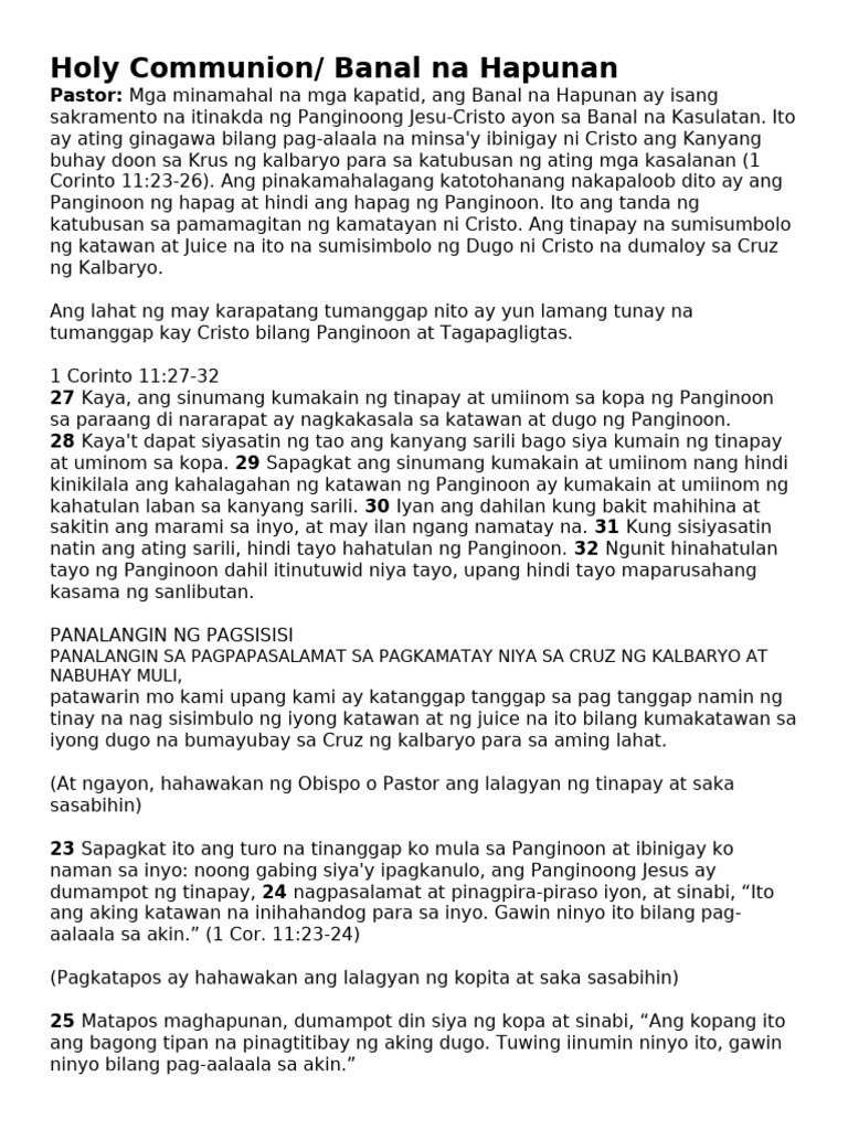 Holy Communion | PDF