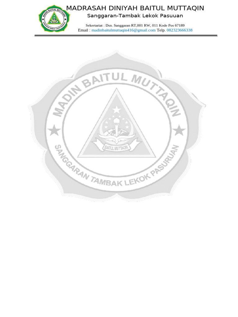 Kop Madin Baitul Muttaqin | PDF