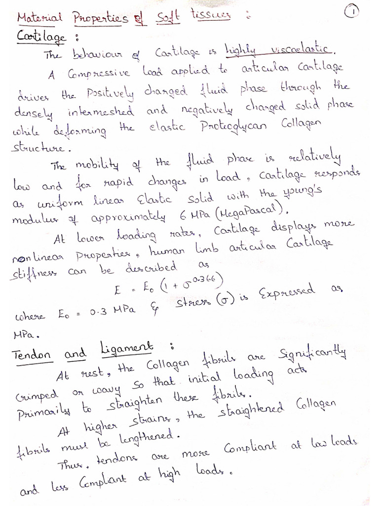BM-Material Properties of Soft Tissues | PDF