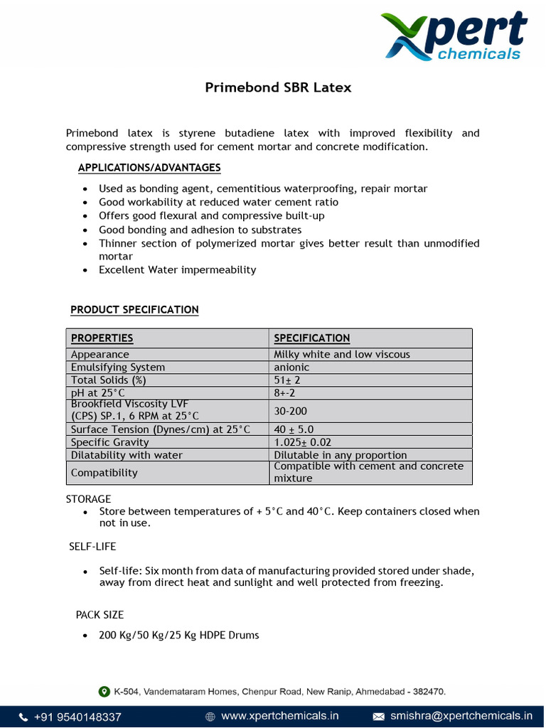 Primebond SBR Latex | PDF