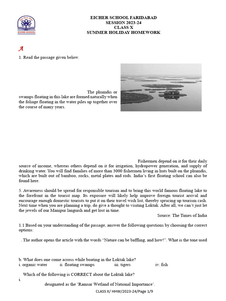 All Subject Holiday Homework 2023-24 | PDF | Globalization