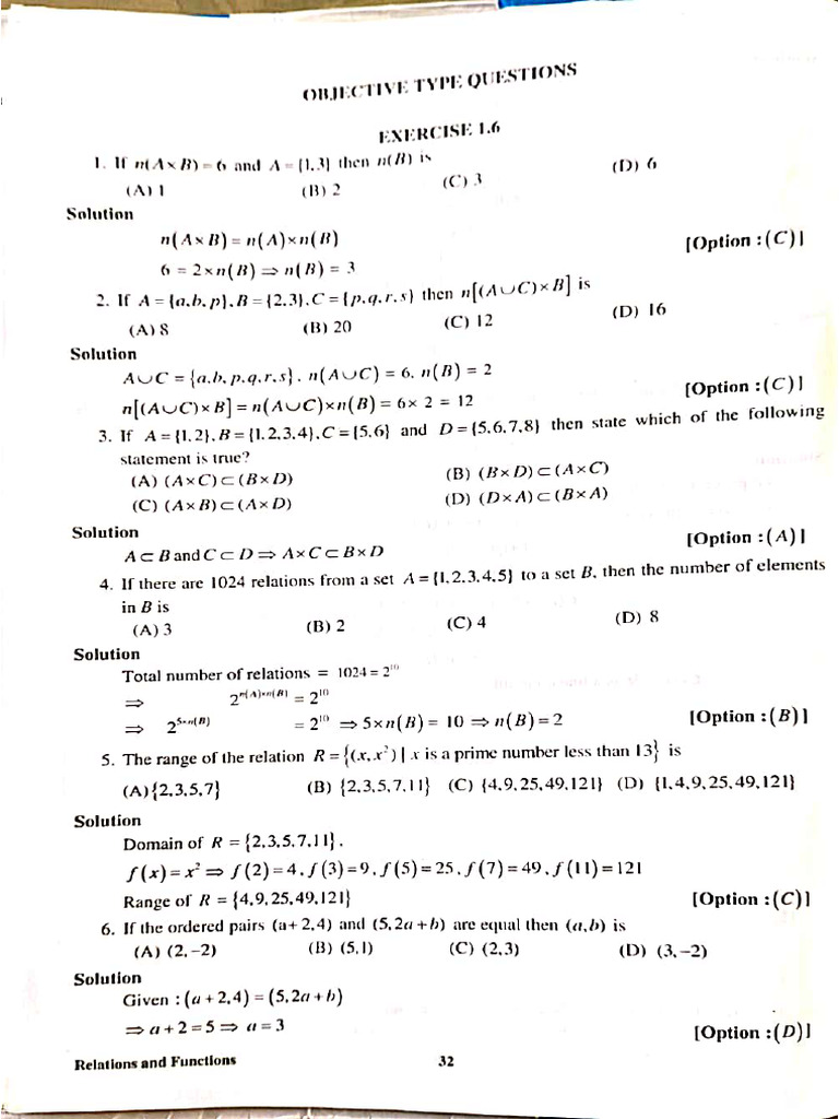 Relations And Functions Pdf