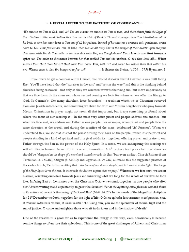 Festal Letter no. 3 (Christmas 2024) | PDF | Prayer | Religious Belief ...