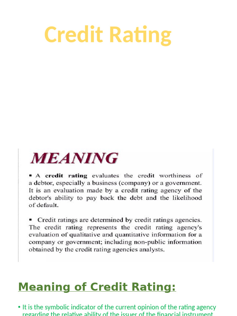 Credit Rating | PDF