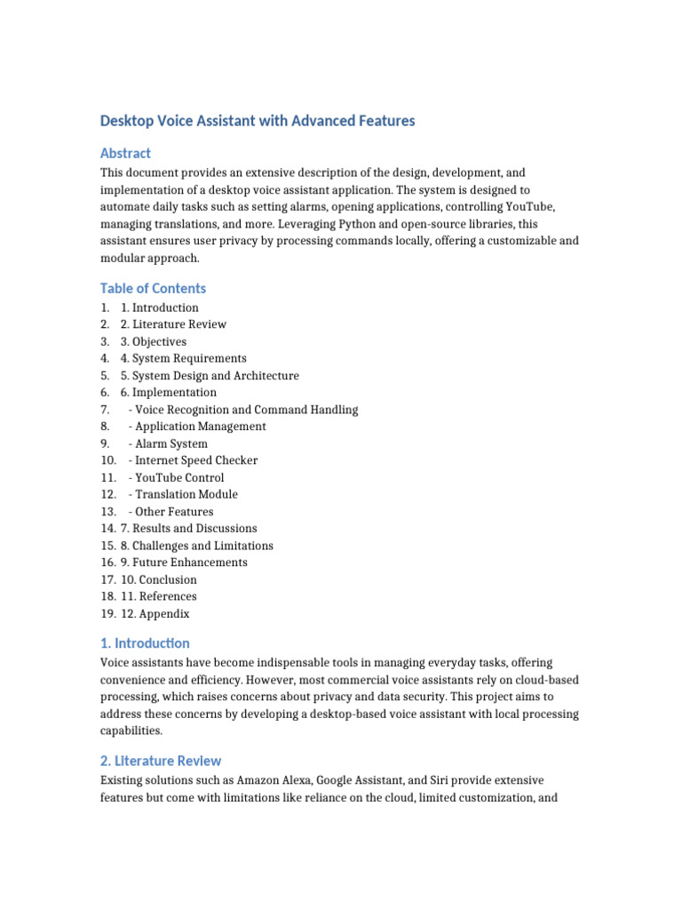 Desktop_Voice_Assistant_Expanded | PDF | Speech Recognition | Automation