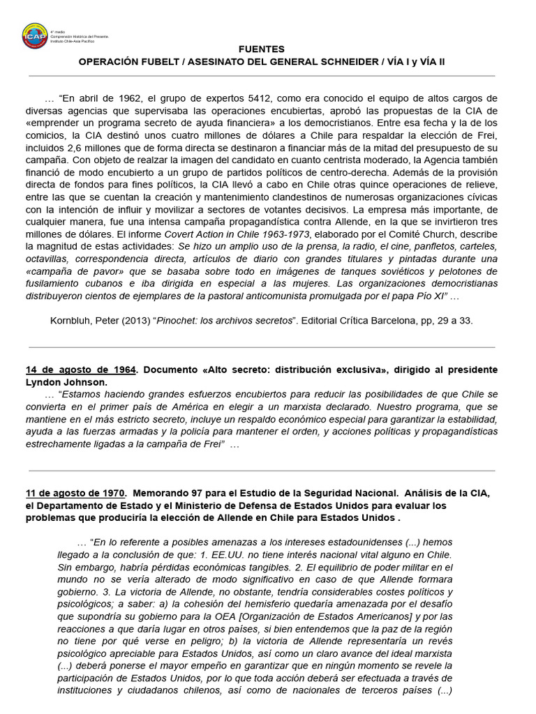 FB - Intervención CIA en Chile 1970 Op. Fubelt - CABLES ...