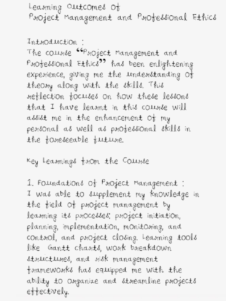 Project Management and Professional Ethics | PDF