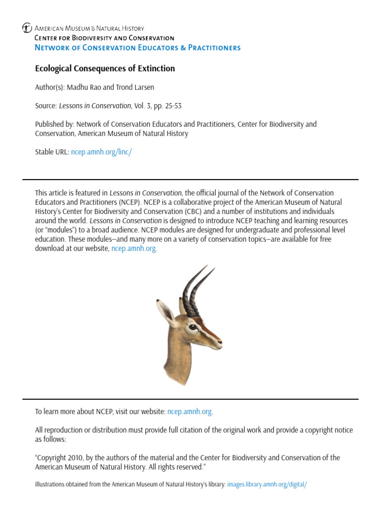 Ecological Consequences of Extinction | PDF | Ecosystem | Ecology