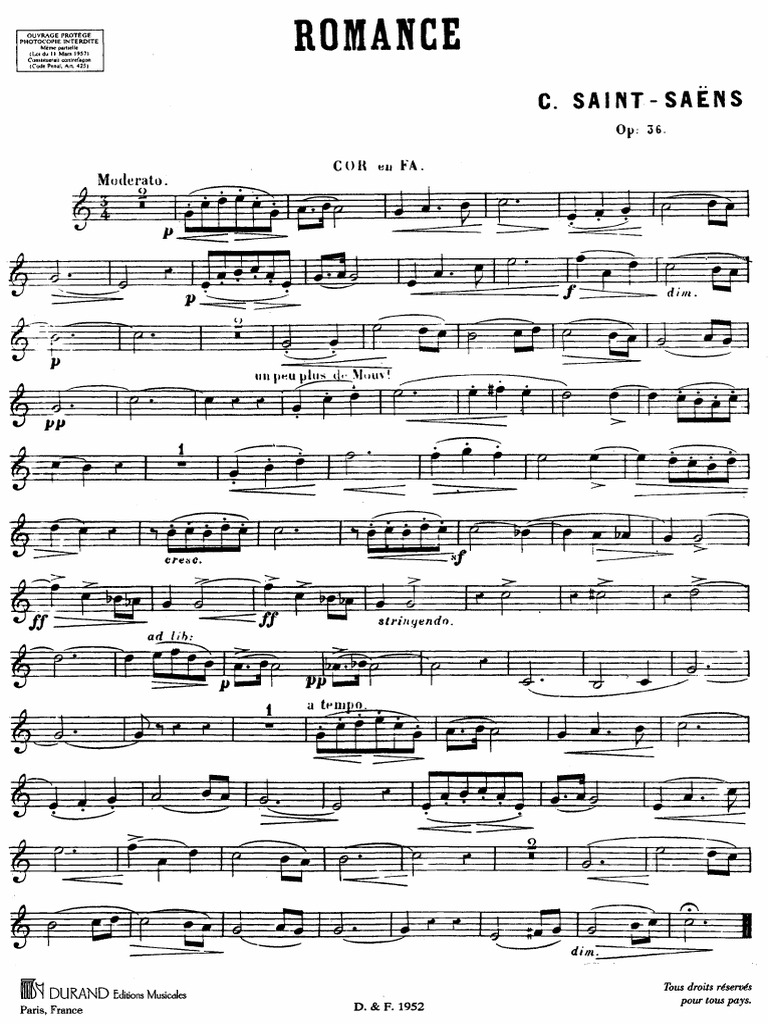 Saint Saens Romance | PDF