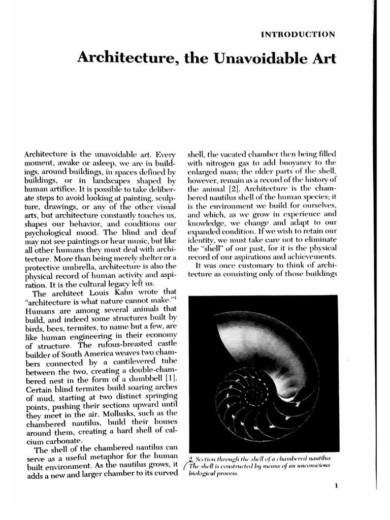 ARC 111 Architecture The Unavoidable Art | PDF