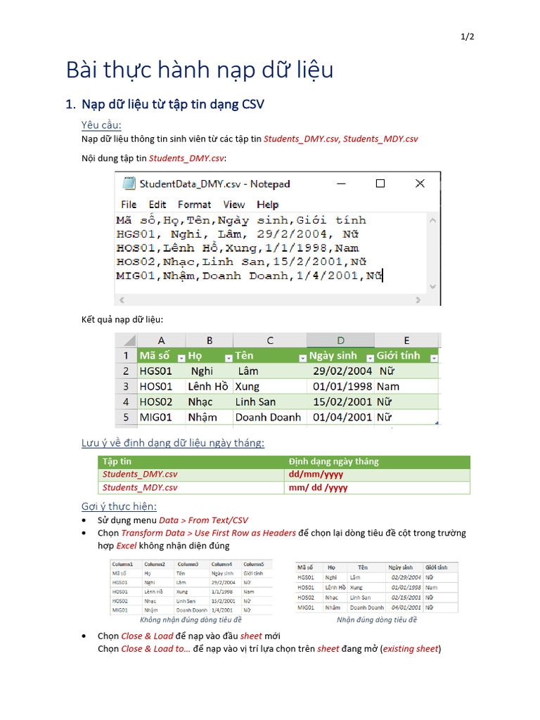 BaiTH - Nap Du Lieu | PDF