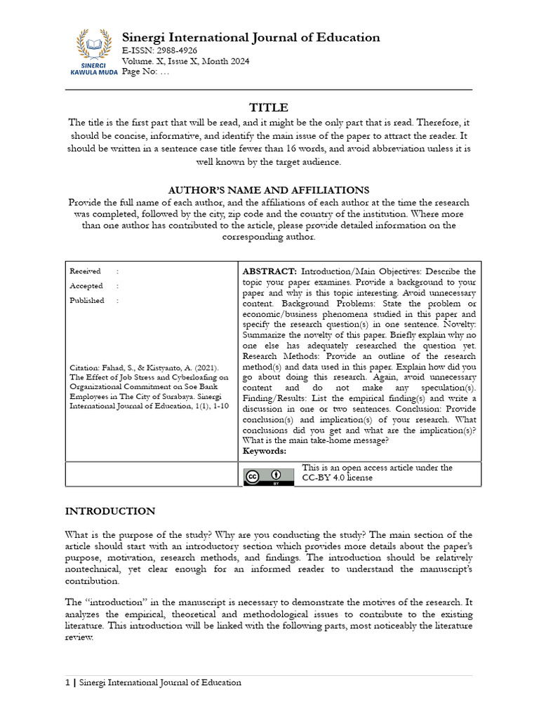 Template Sinergi Education | PDF | Methodology | Science