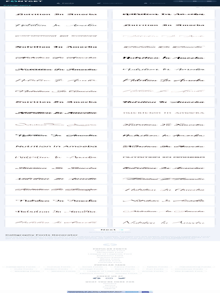 Calligraphy Fonts Generator Exclusive FREE Font | PDF | Graphic Design ...
