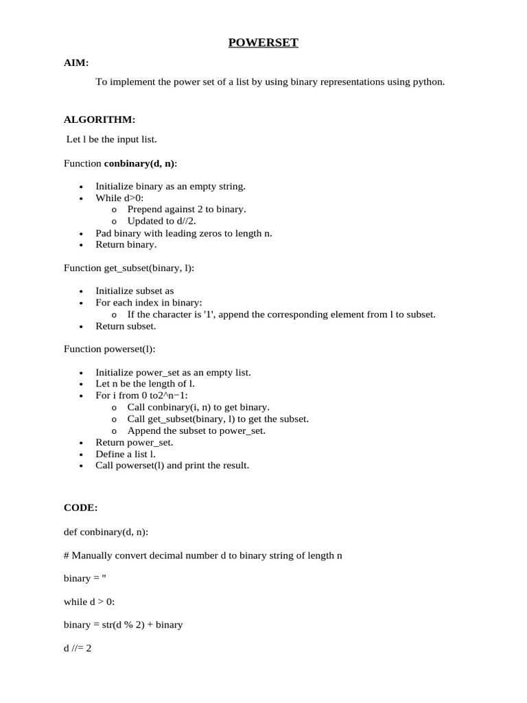powerset | PDF