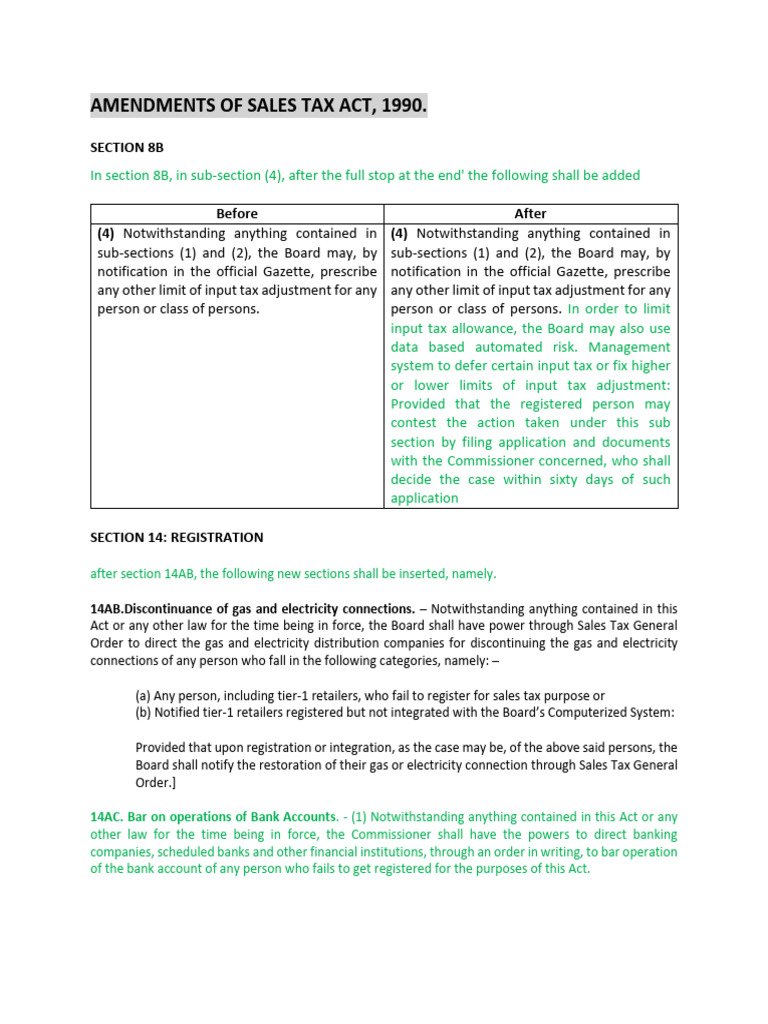 Amendment Summary | PDF | Taxes | Audit