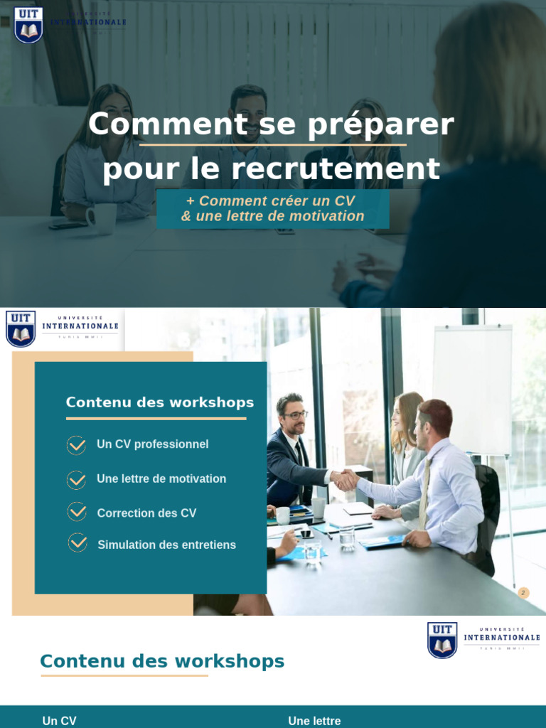Atelier : Créer CV et Lettre de Motivation | PDF